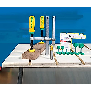 MICROJIG Matchfit DVC-1177K2 Dovetail Clamp Pro, Green/Yellow/Silver