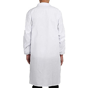 Pinkpum Men Lab Coat Unisex Long Sleeve Lab Coat for Women White Coats for Laboratory Medical White 3XL