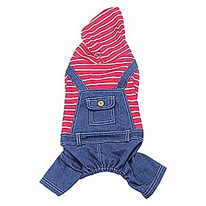 Sweatshirt for Dog Girl Fat Classic Four Piece Elastic Jeans Dog Clothes Legged One Stripe Pet Clothes Small Dog Sweater