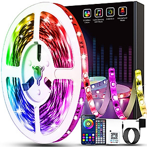 Keepsmile 50ft Led Lights for Bedroom, APP Control Music Sync Color Changing Led Light Strips Led Strip Lights with Remote for Room Home Decoration