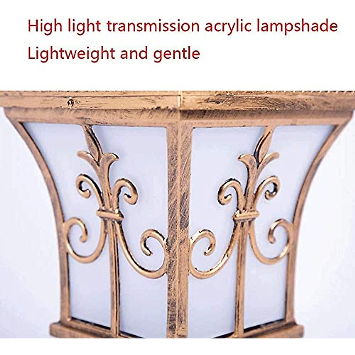 Outdoor Post Light Fixtures Post Lantern Solar Waterproof Column Headlights, Home Garden Community Lawn Lights, Die-cast Aluminum Anti-rust Lighting Lights,acrylic Lamp Shade Landscape Lights