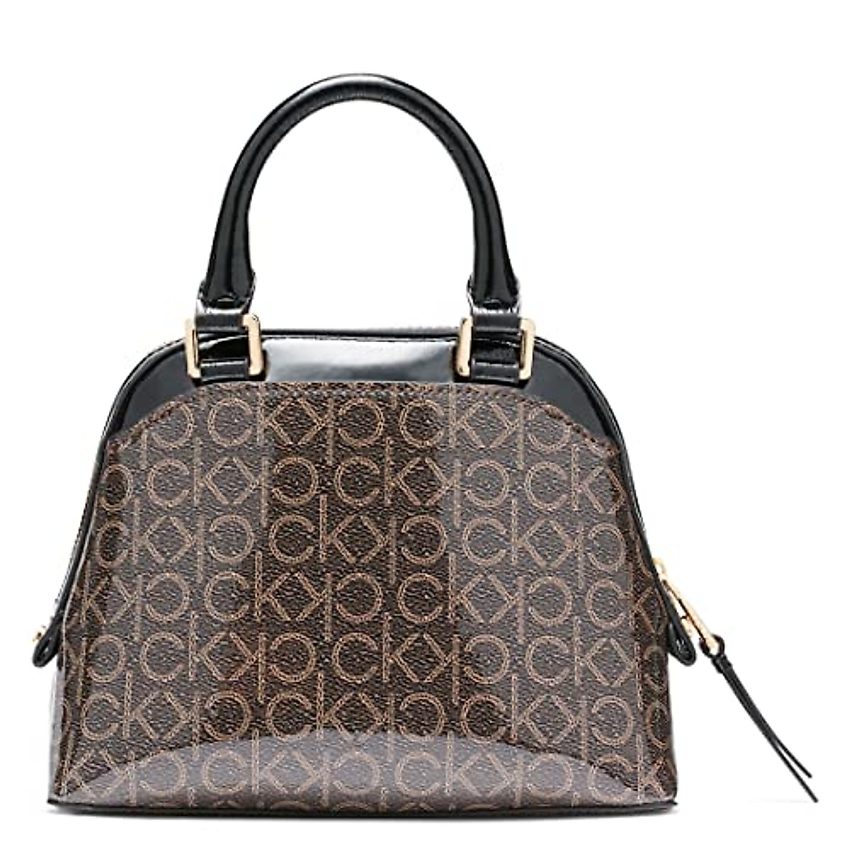 Calvin Klein Clara Mini Satchel Crossbody, Brown/Khaki/Black Logo