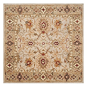 SAFAVIEH Antiquity Collection 7'6" x 9'6" Grey Beige / Sage AT816B Handmade Traditional Oriental Premium Wool Area Rug