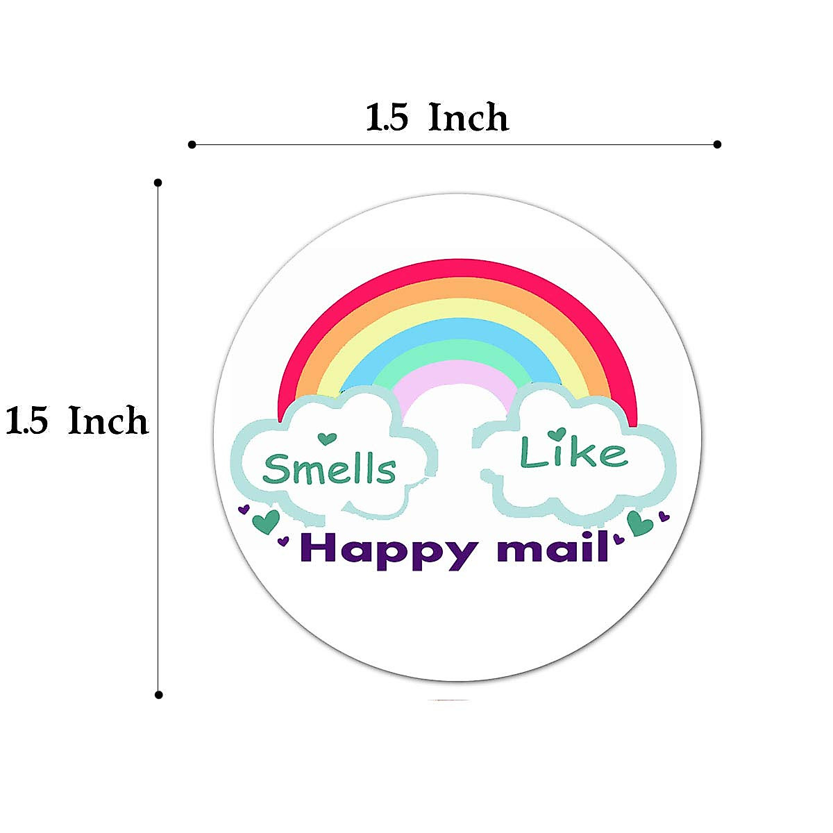 Remarkable Smells Like Happy Mail Stickers,1.5 Inch Happy Mail Cute Mailing Stickers,Round Packaging Colorful Rainbow Small Shop Stickers, Small Business, Thank You Sticker,500 PCS, Colorful,rainbow