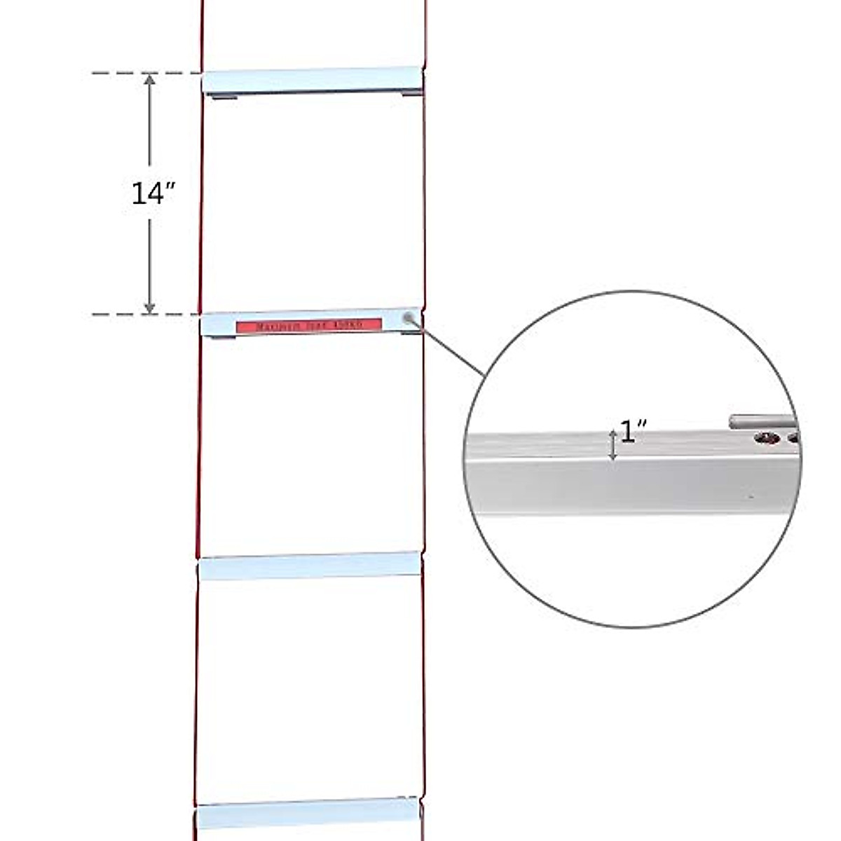 LUISLADDERS Fire Escape Ladder 2 Story with Anti-Skid Rungs Portable Emergency Escape Ladder, Easy to Deploy Store 15- Feet