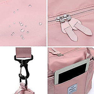 HYC00 Travel Duffel Bag, Sports Tote Gym Bag, Shoulder Weekender Overnight Bag for Women,Pink