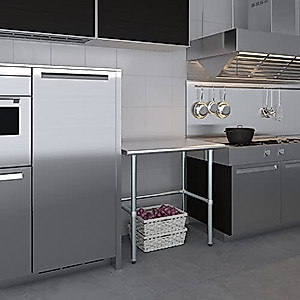 AmGood Stainless Steel Work Table Open Base | NSF Kitchen Island Food Prep | Laundry Garage Utility Bench (36" Long X 24" Deep)