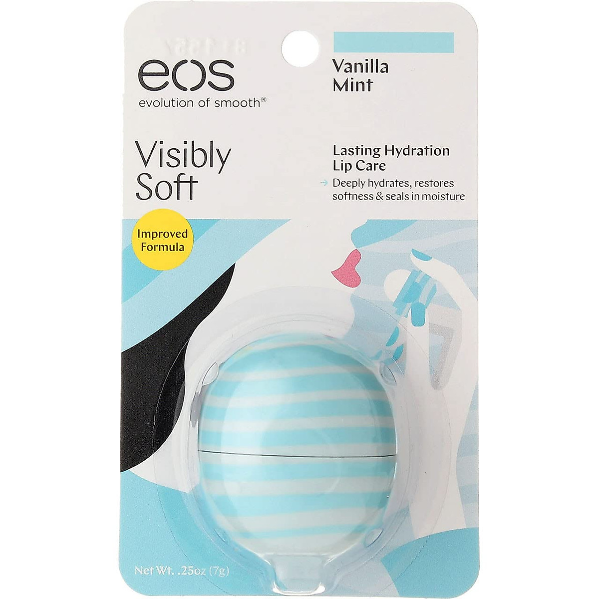 EOS Visibly Soft Lip Balm Sphere, Vanilla Mint 0.25 Ounce (Value Pack of 3)