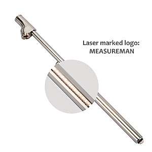 Measureman Heavy Duty Dual Head Truck Tire Gauge, Solid Brass Body, Aluminum Slide, with Hook, Range 10-150psi