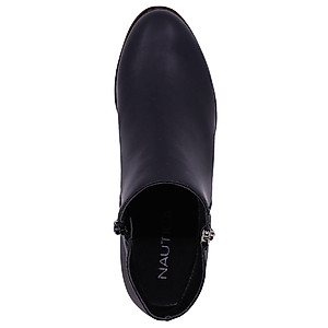 Nautica Women's Ankle Boots - Chic Vegan Leather Booties with Zipper | Low Heel, Versatile Style for Winter Fashion, Dress, or Casual Wear-Alara-Black Size-7.5