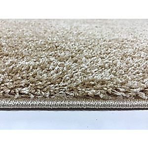 SOHO Shaggy Collection Solid Color Shag Area Rug Rugs 7 Color Options (Beige, 2 x 3)