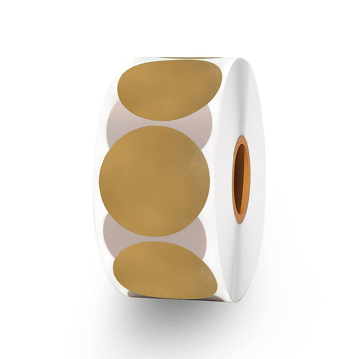 2" Round Thermal Sticker Labels Self-Adhesive Circle Direct Thermal Printer Papers Multi-Purpose Roll Thermal Stickers for DIY Logo Design QR Code Name Tag Inventory Small Business Buff