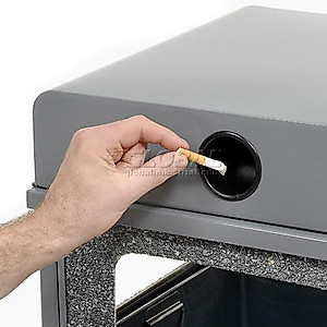 Global Industrial Stone Panel Trash Weather Urn, 13-1/2" Square X 35" H, Gray