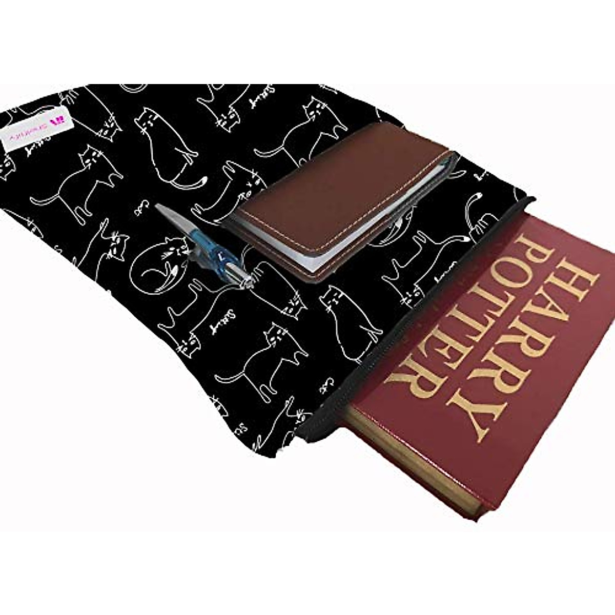 Black Cats Book Sleeve - Book Cover for Hardcover and Paperback - Book Lover Gift - Notebooks and Pens Not Included