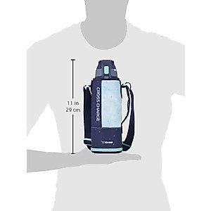 Zojirushi SD-FB10-AG Water Bottle, Direct Drinking, Sports Type, Stainless Steel Cool Bottle, 0.3 gal (1.0 L), Navy Mint