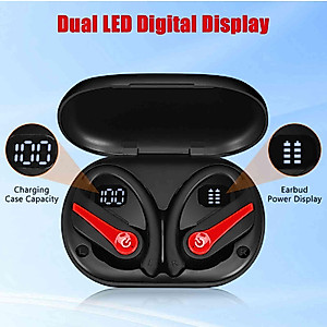 Q63 Wireless Earbuds for Samsung Galaxy Tab A7 Lite with Immersive Sound True 5.0 Bluetooth Over The Ear Sport Headphones with a Charging Case - Stereo Calls Touch Control IPX7 Sweatproof Deep Bass