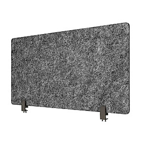 Stand Up Desk Store ReFocus Raw Clamp-On Acoustic Desk Divider Mounted Privacy Panel to Reduce Noise and Visual Distractions (Anthracite Gray, 47.25" x 16")