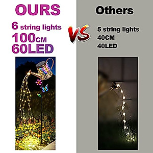 Solar Watering Can with Lights Outdoor Garden Decor,Waterproof LED Garden Stake Lights Decoration for Yard Lawn Patio Pathway Front Porch Landscape Gardening Gift for Mom Grandma Women Birthday Gifts