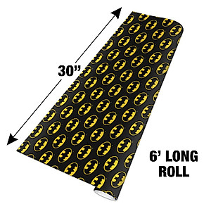 Batman Classic Bat Shield Logo Premium Roll Gift Wrap Wrapping Paper