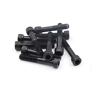binifiMux 10pcs M10 x 50mm Black Socket Cap Bolts Screws 12.9 Grade Alloy Steel