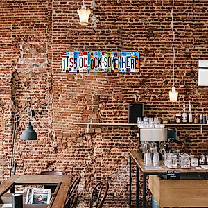 Bar Signs For Home Bar Decor Its 5 O'Clock Somewhere Sign Funny Metal Tin Sign Outdoor Bar Accessories Vintage Surfboard Decor Street Signs For Bedroom Bar Wall Decor Garage Decor It'S Five O'Clock