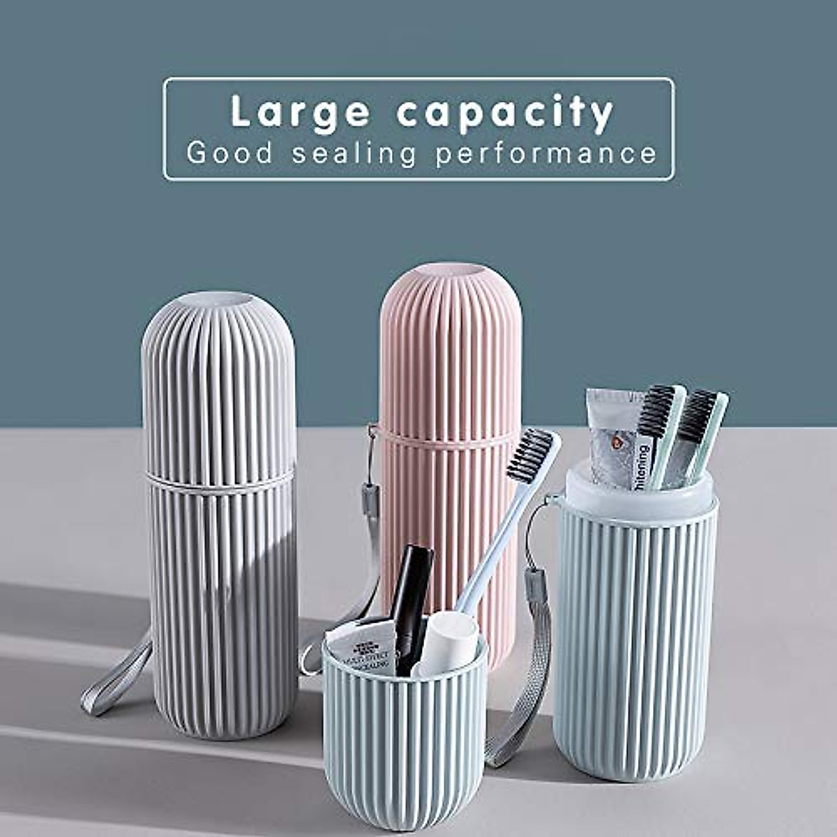 Travel Toothbrush Holder Case Set Kids Women Men Portable Toothbrush Case Travel Container Toothbrush Holders With Picking Sling Gargle Cup Toothbrush Protector Storage Traveling Camping Business Trip