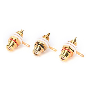 AANAN 10pcs/lot Panel Mount Gold Plated RCA Female Plug Jack Audio Socket Amplifier Chassis Phono Connector with Nut Solder Cup