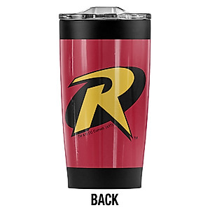 Batman Robin Logo Stainless Steel Tumbler 20 oz Coffee Travel Mug/Cup, Vacuum Insulated & Double Wall with Leakproof Sliding Lid | Great for Hot Drinks and Cold Beverages