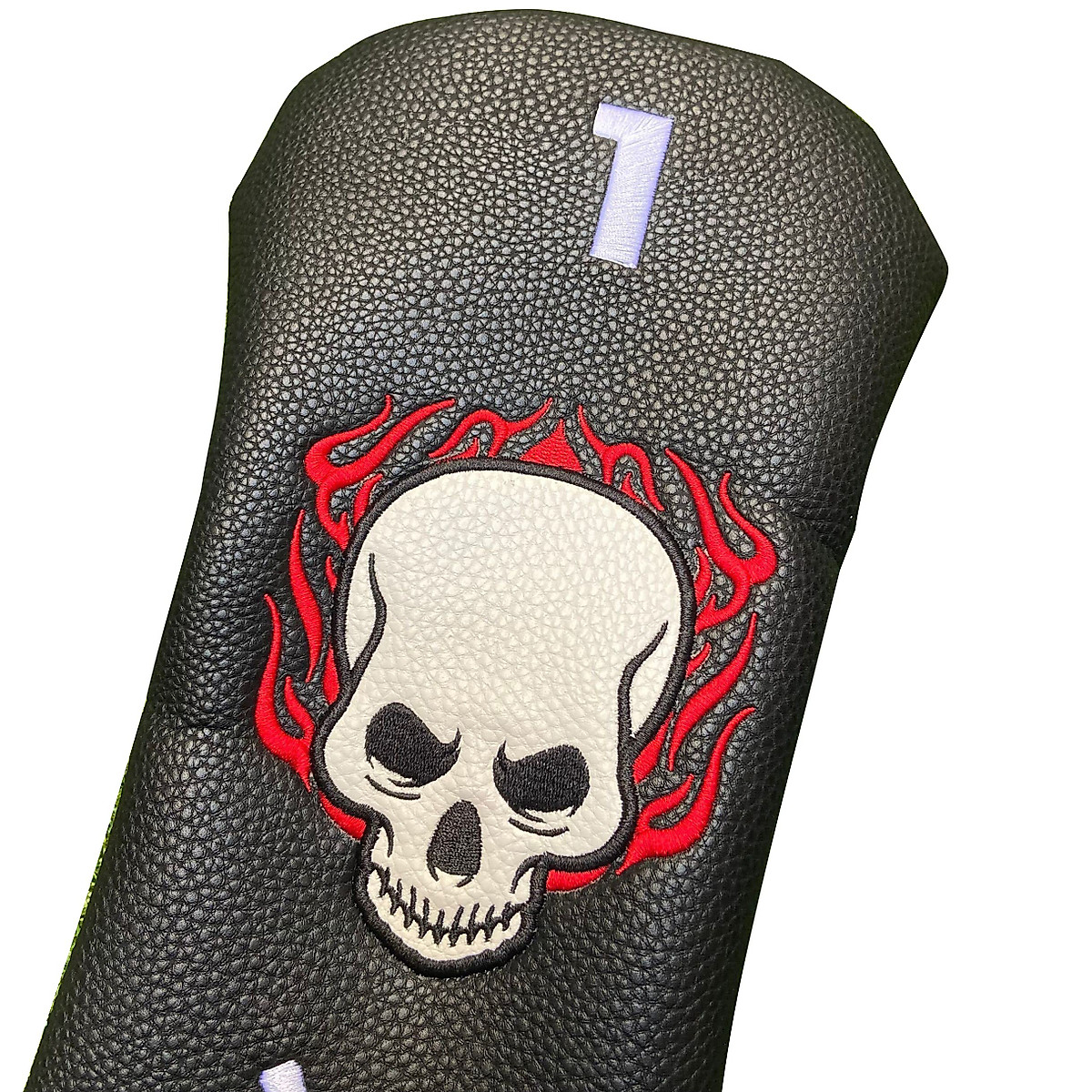 Blach Birdie Skeleton Style Head Cover Golf Club Black Leather Headcovers 1,3,5 Wood Covers