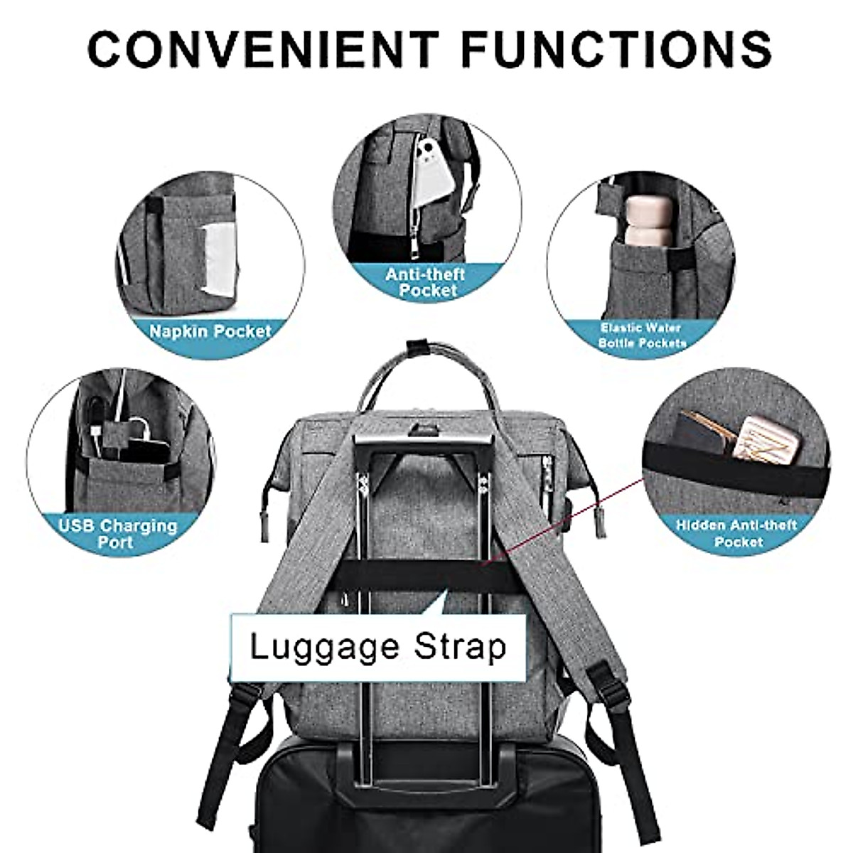 LOVEVOOK Laptop Backpack for Women,17 Inch Work Travel Bag Computer Bags Teacher Doctor Nurse Bags College Backpack Purse (Upgraded)