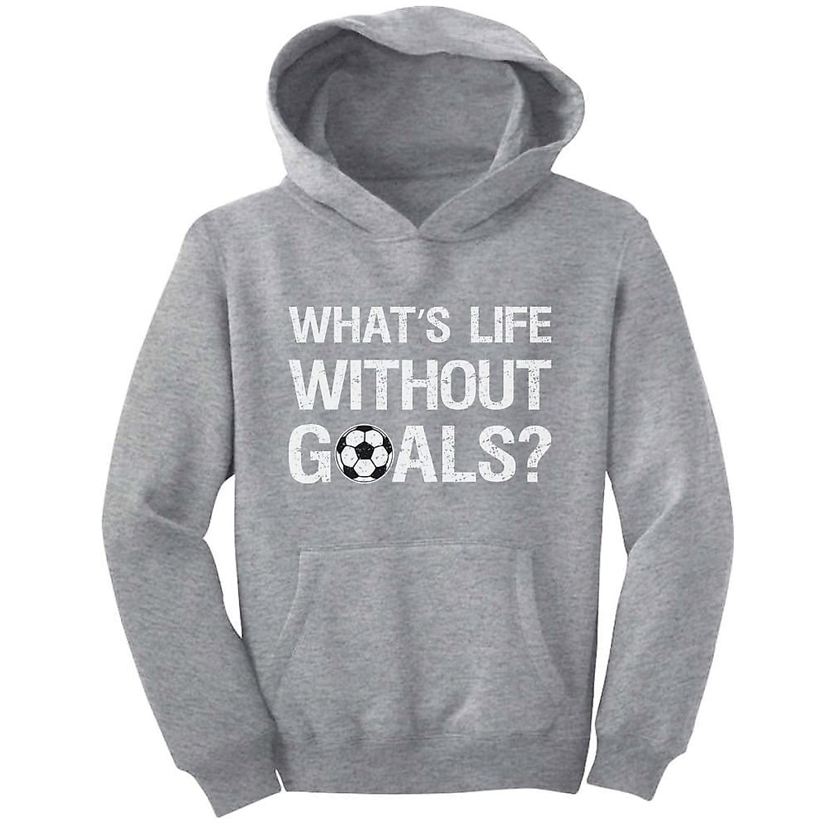 Tstars What's Life Without Goals Soccer Gifts Hoodie for Boys Girls Kids Hoodies Medium Gray
