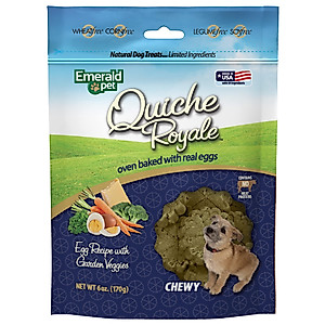 Emerald Pet Quiche Royale Premium Training Dog Treats — Healthy and Tasty Natural Dog Chews Made with Real Eggs — Limited Ingredient Dog Treats Made in The USA — Garden Veggie Treats, 6 oz