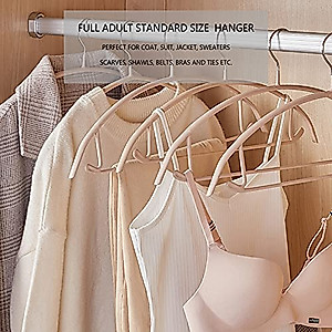 PJJXMY Clothes Hanger Rubber Coated Contour Metal No Bumps Hanger, Suit Hanger,Coat Jacket Hangers,Sweater Hanger, Ultra Thin Space Saving Heavy Duty Hook Durable T-Shirt Hanger (White, 10)