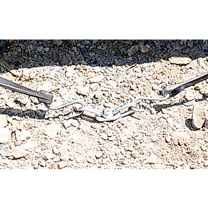 Lexar Industrial 12 pc Lag Screws 3/8 x 12 Tent Stakes Festival Kit with Chain Links and Washers