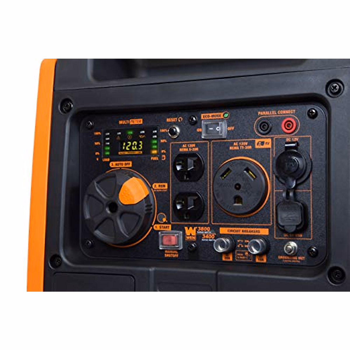 WEN 56380i Super Quiet 3800-Watt RV-Ready Portable Inverter Generator with Fuel Shut-Off and Electric Start