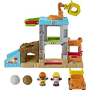 Fisher-Price Little People Toddler Learning Toy Load Up ‘N Learn Construction Site Playset with Smart Stages & Dump Truck for Ages 18+ Months