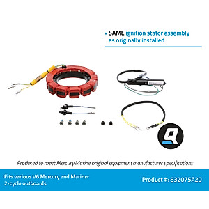 Quicksilver 832075A20 Ignition Stator Assembly for Mercury and Mariner 2-Cycle 45-50 Hp Outboards