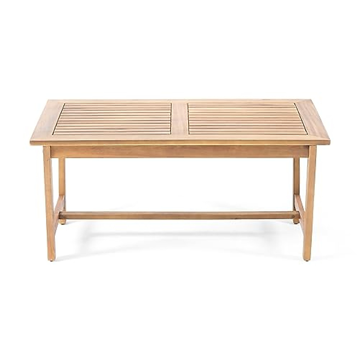 Christopher Knight Home Panama Outdoor Acacia Wood Chat Set with Water Resistant Cushions, 4-Pcs Set, Teak Finish / Grey