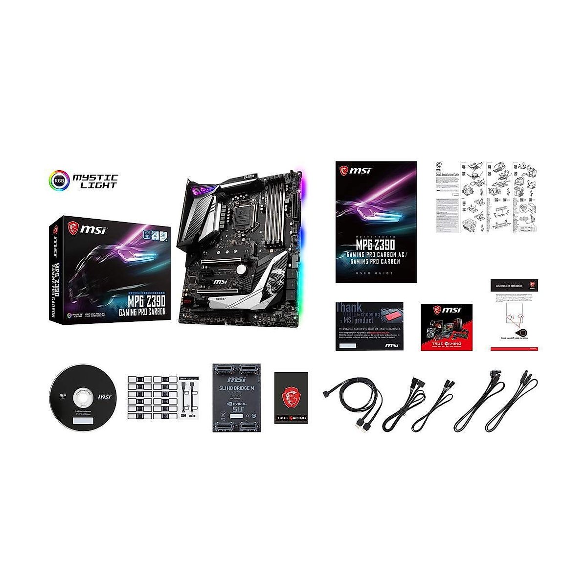MSI MPG Z390 Gaming PRO Carbon LGA1151 (Intel 8th and 9th Gen) M.2 USB 3.1 Gen 2 DDR4 HDMI DP SLI CFX ATX Z390 Gaming Motherboard