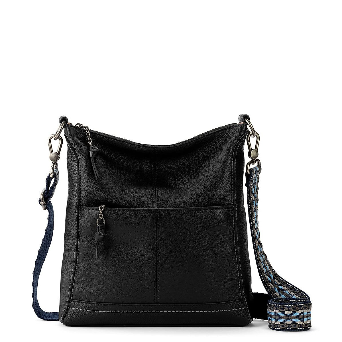 The Sak Lucia Crossbody Bag in Leather, Convertible Purse with Adjustable Strap, Black