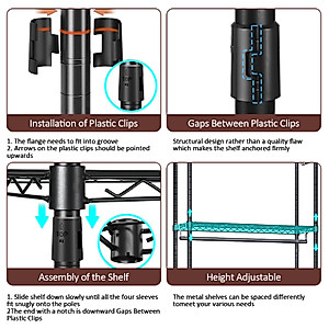ZERDER Metal Clothing Rack for Closet, Heavy Duty Clothes Rack with 1 Hanging Rods,3 Tiers Shelves and Side Hooks, Freestanding Garment Rack
