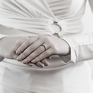 BERRICLE Sterling Silver 5-Stone Wedding Rings Cubic Zirconia CZ Anniversary Curved Half Eternity Ring for Women, Rhodium Plated Size 6