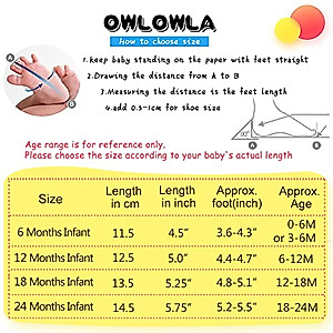 OWLOWLA Soft Sole Baby Shoes Leather Baby First Walking Crib Shoes Slip-on Baby Moccasins Infant Toddler Pre-Walker Shoes for Boy Girl(F-Ginger,6-12months)