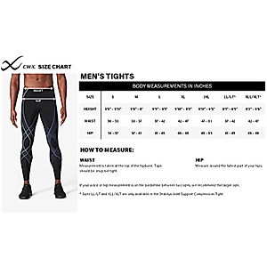 CW-X Men's Stabilyx Joint Support Compression Sports Tights, True Navy, Large