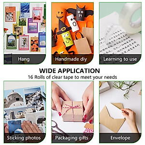 Cayxenful 12 Rolls Transparent Tape Refills, 3/4-Inch x 1000 inch Clear Tape, 1 inch Core, Clear Tape Refill Rolls for Gift Wrapping, Home, School Office Supplies