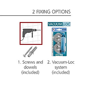 WENKO, Chrome, Towel Vacuum-Loc System, No Drilling Wall Hook, Rustfree, Dimensions 1.57 x 2.56 x 2.36 in, 4x6,5x6 cm