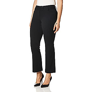 Rafaella Women's Petite Curvy Fit Gabardine Bootcut Stretch Dress Pants, 30 Inch Inseam, With Pockets (Petite Size 4-14), Black, 12 Petite