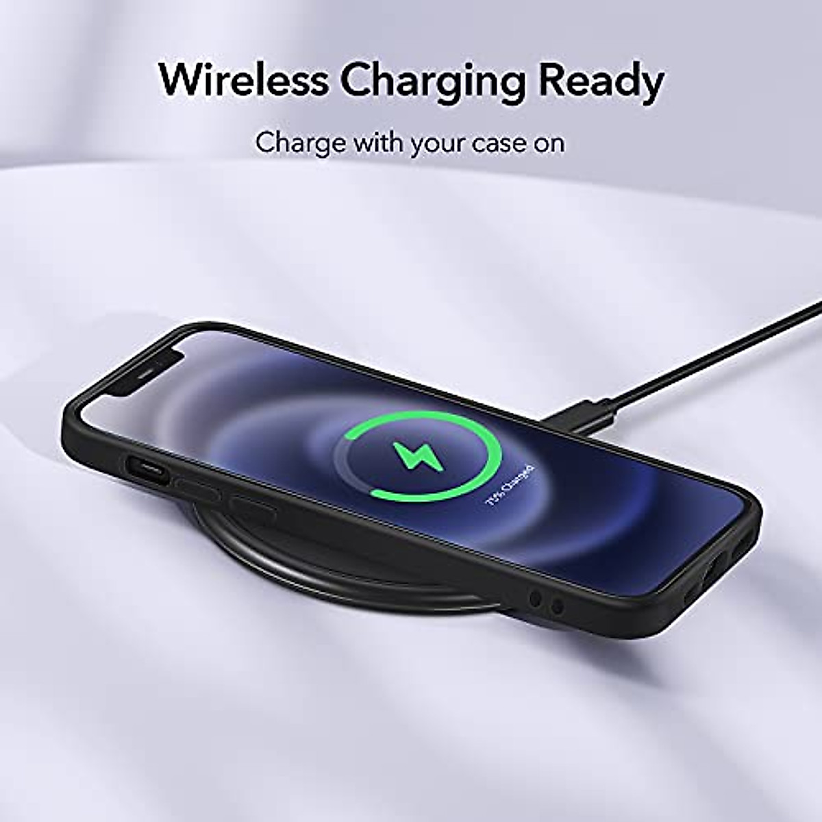 ESR Cloud Series Designed for iPhone Mini Case, Liquid Silicone Rubber Case [Comfortable Grip] [Screen & Camera Protection] [Velvety-Soft Lining] [Shock-Absorbing] for iPhone 2020, 5.4" ?Black