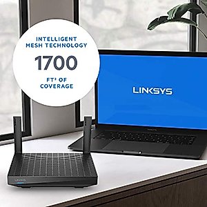 Linksys Mesh Wifi 6 Router, Dual-Band, 1,700 Sq. ft Coverage, 25+ Devices, Speeds up to (AX1800) 1.8Gbps - MR7350