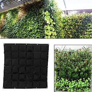 Ogrmar 36 Pockets Vertical Wall Garden Planter Plant Grow Bag for Flower Vegetable for Indoor/Outdoor (36 Pockets, Black)